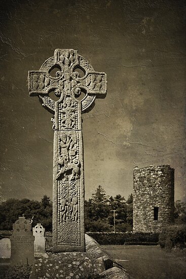 "Celtic High Cross - textured" by PhotosByHealy | Redbubble