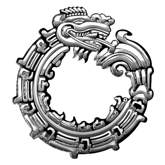 "Aztec Serpent Quetzalcoatl 3d [Silver] " by Captain7 | Redbubble